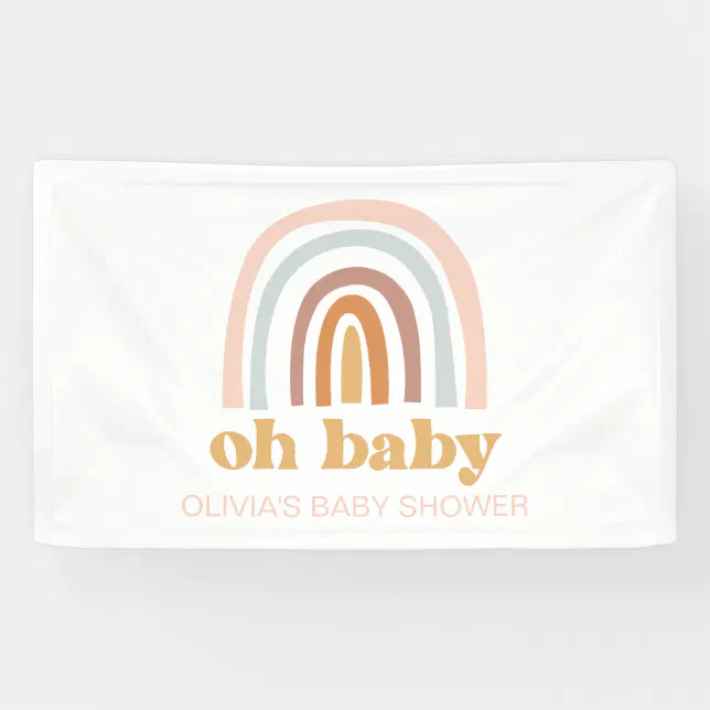 Boho Rainbow Baby Shower Banner | Zazzle