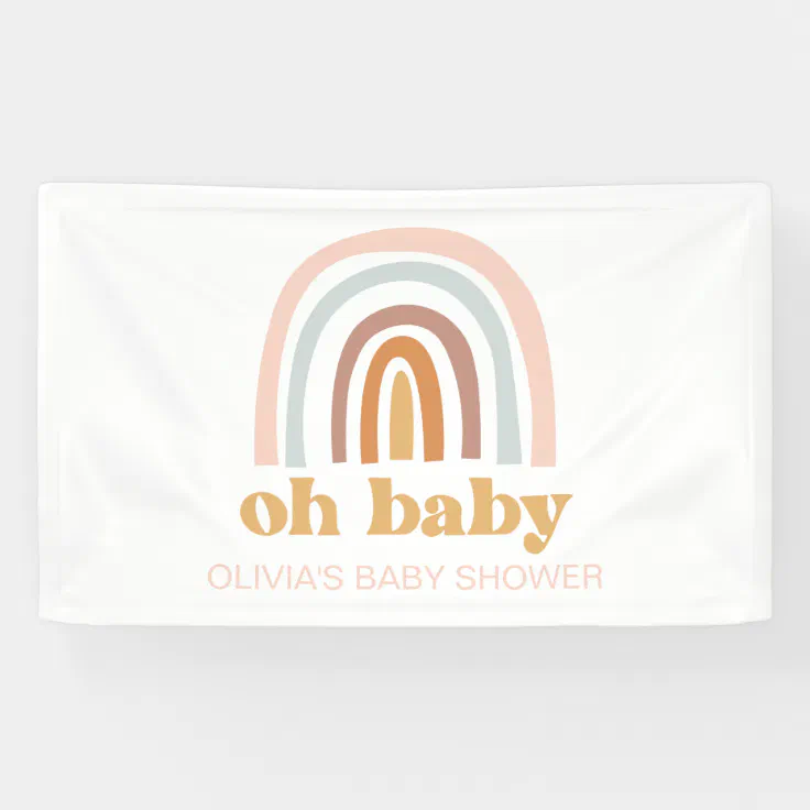 Boho Rainbow Baby Shower Banner | Zazzle