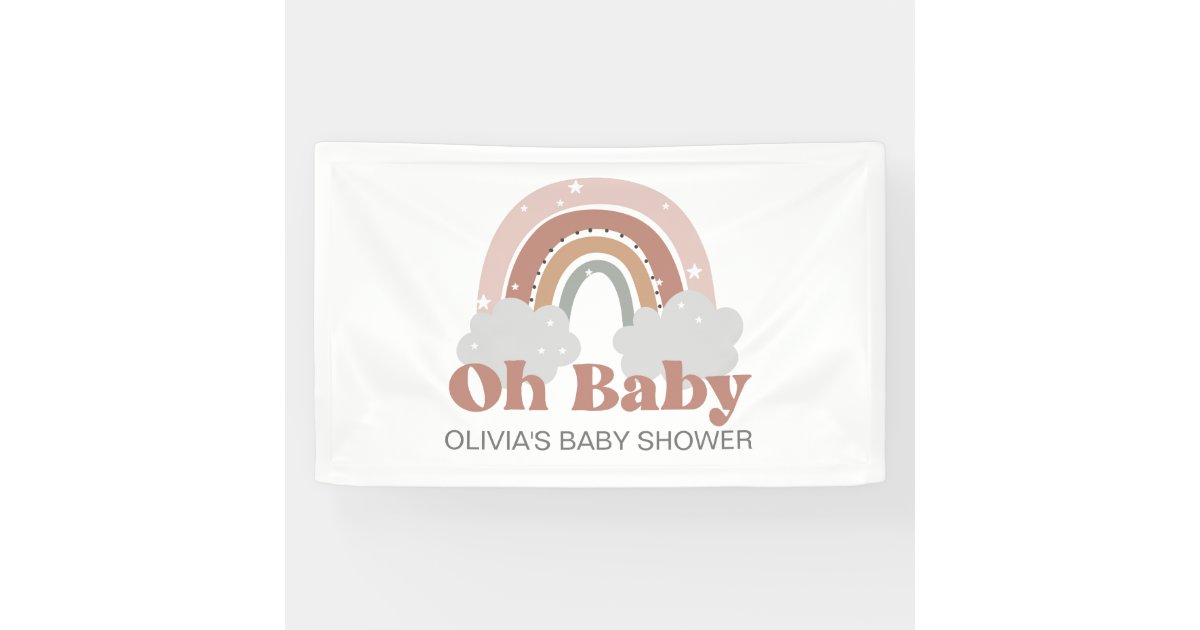 Boho Rainbow Baby Shower Banner | Zazzle