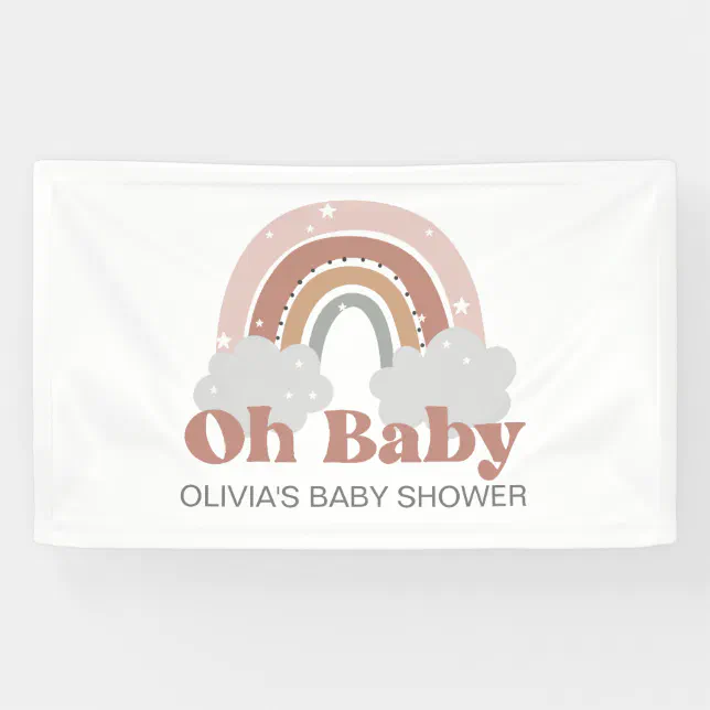 Boho Rainbow Baby Shower Banner | Zazzle