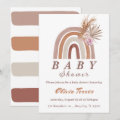 Boho Rainbow Baby Shower Earthy Tones, Floral chic Invitation | Zazzle