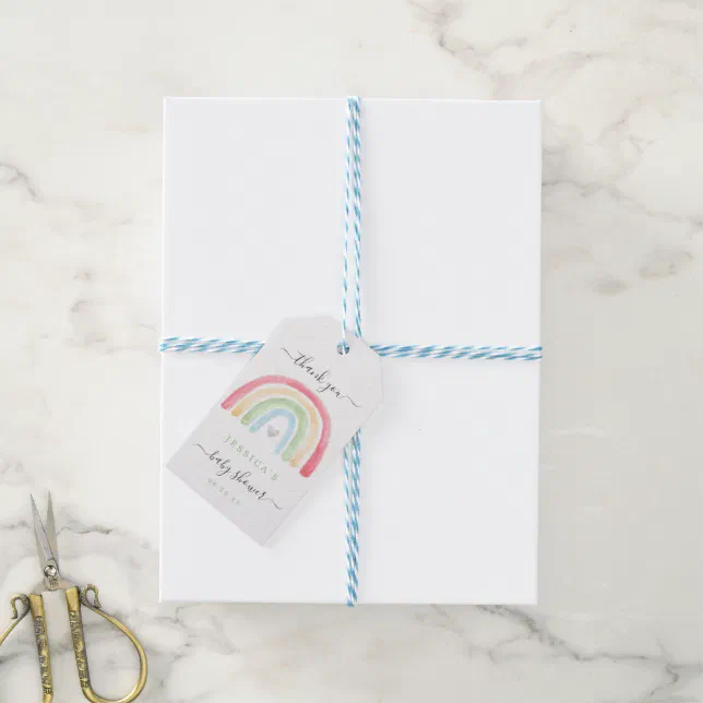 Boho Rainbow Baby Shower Favor Tag | Zazzle