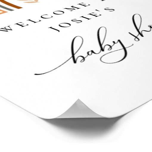 Boho Rainbow Baby Shower Welcome Poster | Zazzle