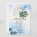 Boho Rainbow Bear First Holy Communion Invitation | Zazzle