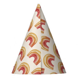 Boho rainbow birthday party hat | Zazzle