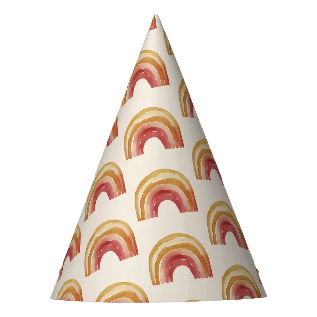 Boho rainbow birthday party hat | Zazzle