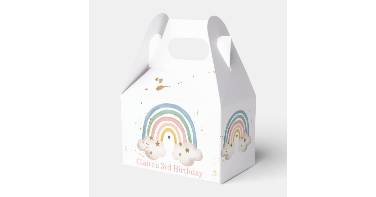 Boho Rainbow Birthday Rainbow Favor Box Magical | Zazzle