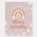 Boho Rainbow Daisy Welcome Sign | Zazzle