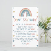 Boho Rainbow Don't Say Baby! Baby Shower Game | Zazzle