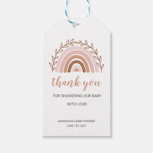 Boho Rainbow Gift Tag, Terracotta Favor Tags | Zazzle