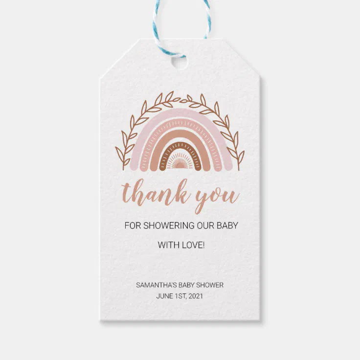Boho Rainbow Gift Tag, Terracotta Favor Tags | Zazzle