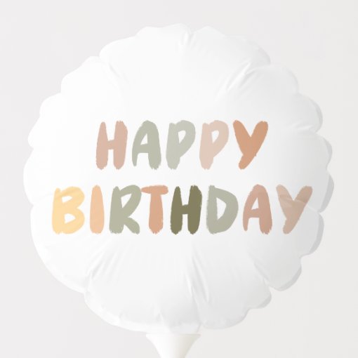 Boho Rainbow Handwritten Happy Birthday Balloon | Zazzle
