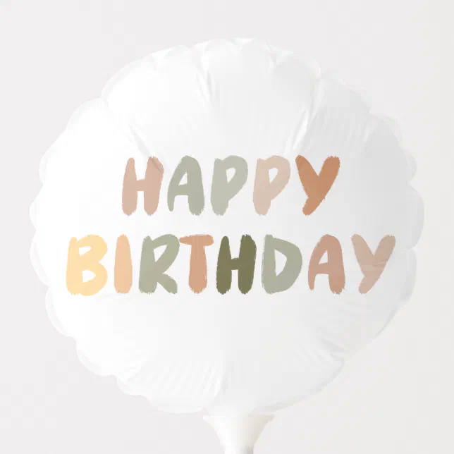 Boho Rainbow Handwritten Happy Birthday Balloon | Zazzle