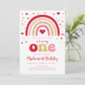 Boho Rainbow Hearts Valentine Birthday Invitation | Zazzle