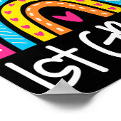 Boho Rainbow Hello 1st Grade First Day School Teac Poster | Zazzle