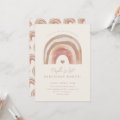 Boho Rainbow Neutral Kids Birthday Party Invitation | Zazzle