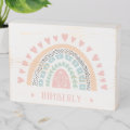 Boho Rainbow Personalized Wooden Box Sign | Zazzle