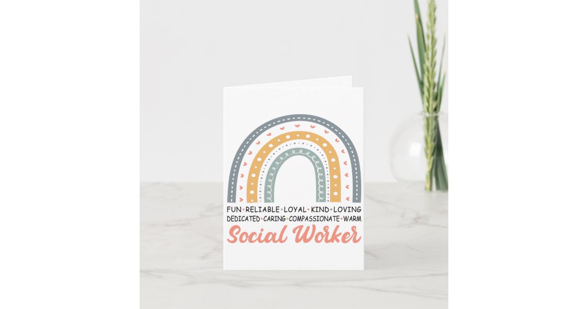 Boho Rainbow Social Work Month Card | Zazzle