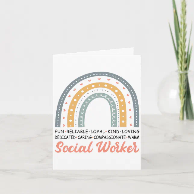 Boho Rainbow Social Work Month Card | Zazzle