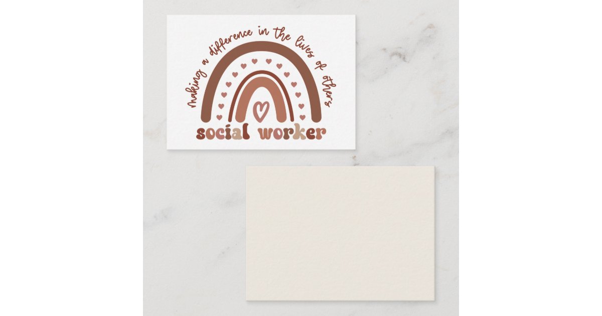 Boho Rainbow Social Worker Appreciation Note Card | Zazzle