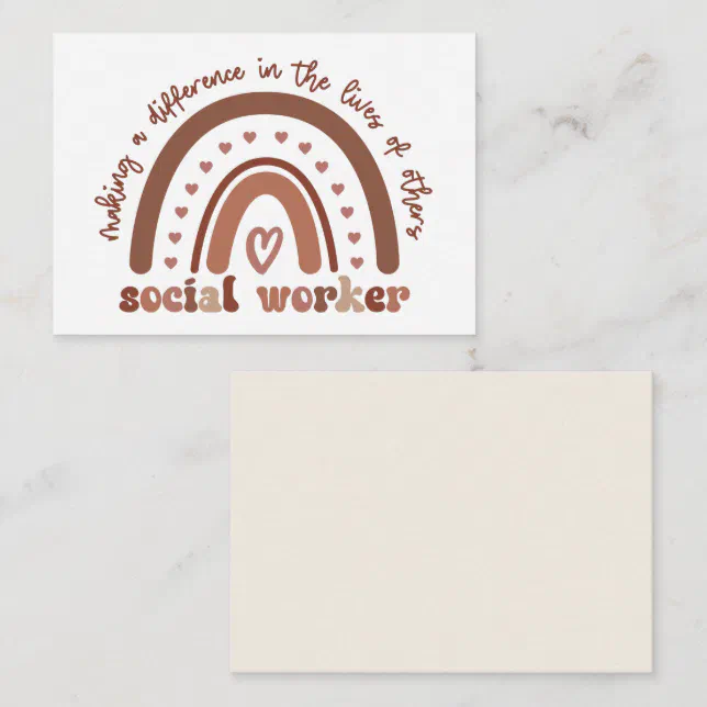 Boho Rainbow Social Worker Appreciation Note Card | Zazzle
