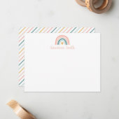 Boho Rainbow Stationery Note Card | Zazzle