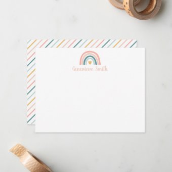 Boho Rainbow Stationery Note Card | Zazzle