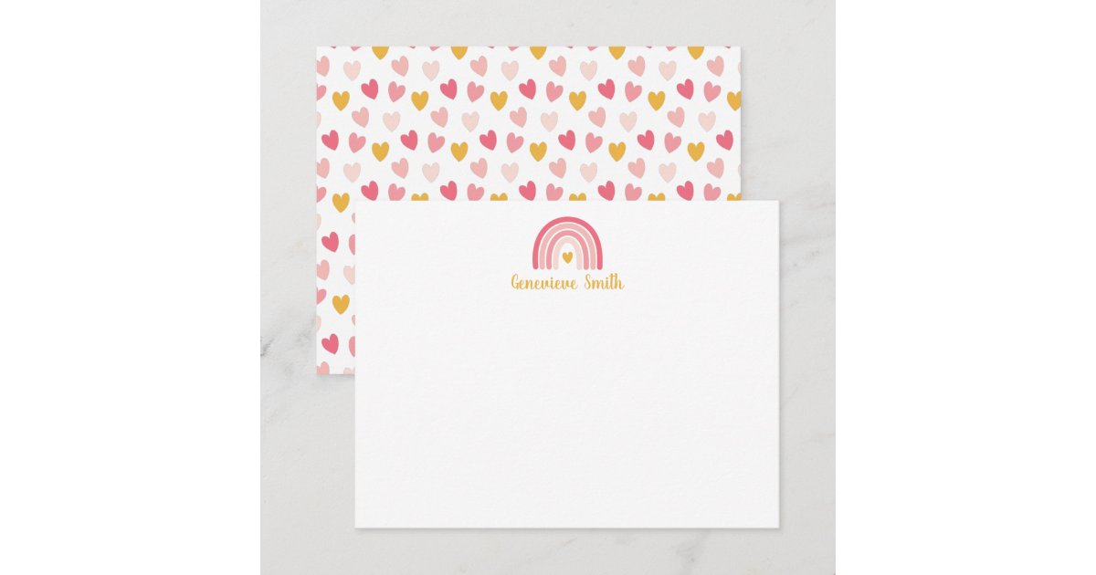 Boho Rainbow Stationery Note Card | Zazzle