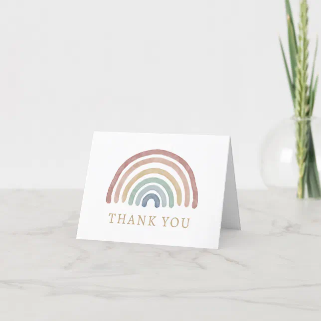 Boho Rainbow Thank You Card | Zazzle