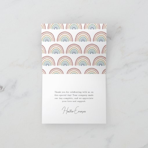 Boho Rainbow Thank You Card | Zazzle