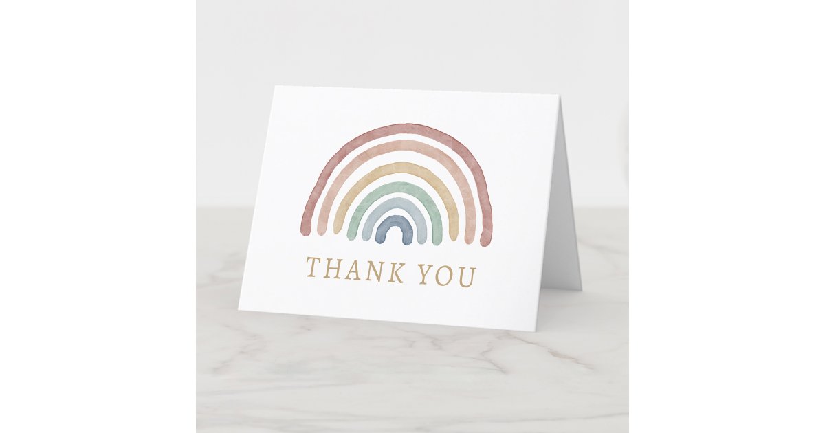 Boho Rainbow Thank You Card | Zazzle