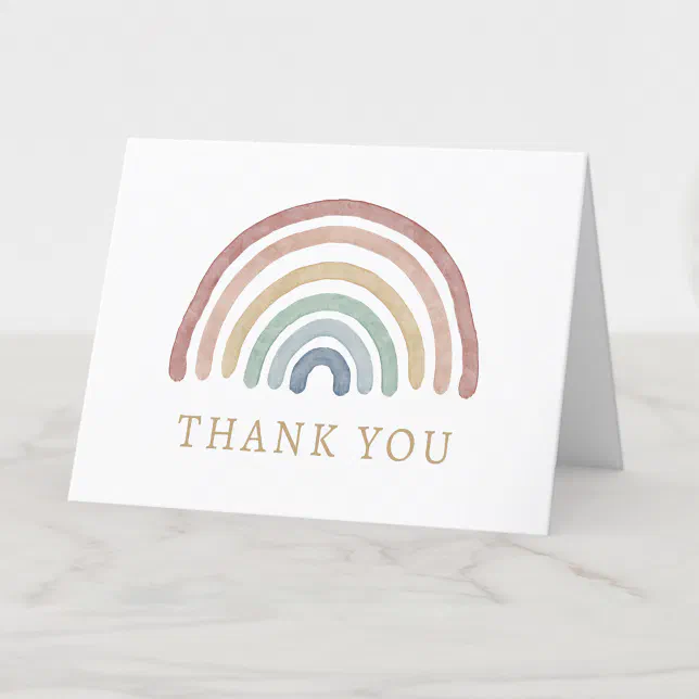 Boho Rainbow Thank You Card | Zazzle