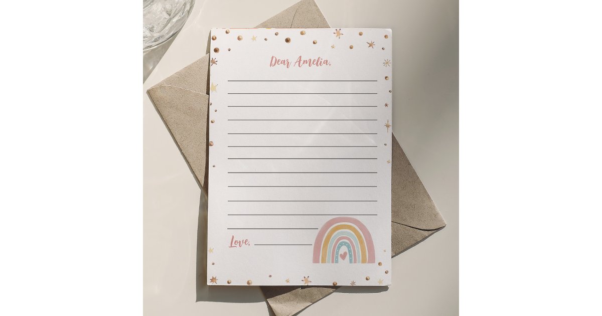 Boho Rainbow Time Capsule Note Message Card | Zazzle