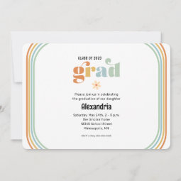 Boho Retro Photo Graduation Party Invitation | Zazzle