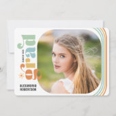 Boho Retro Photo Graduation Party Invitation | Zazzle