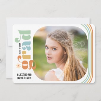 Boho Retro Photo Graduation Party Invitation | Zazzle