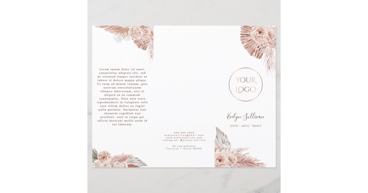 Boho roses brochure | Zazzle