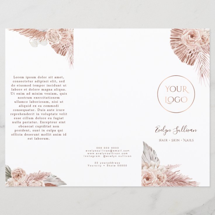 Boho roses brochure | Zazzle