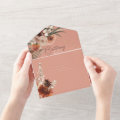 Boho Rust & Neutral Fall Floral Peach Rust Dinner All In One Invitation ...