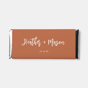Boho Rust Wedding Favors Chocolate Hershey Bar | Zazzle