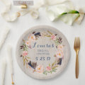 Boho Rustic Floral Custom Paper Plates | Zazzle