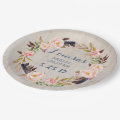 Boho Rustic Floral Custom Paper Plates | Zazzle
