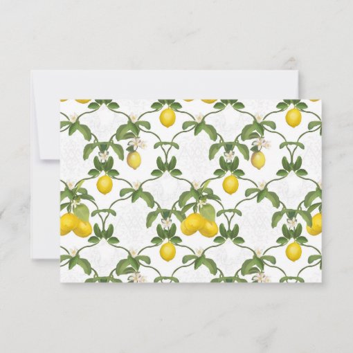 BOHO Rustic Lemon Citrus Trellis Floral Wedding RSVP Card | Zazzle