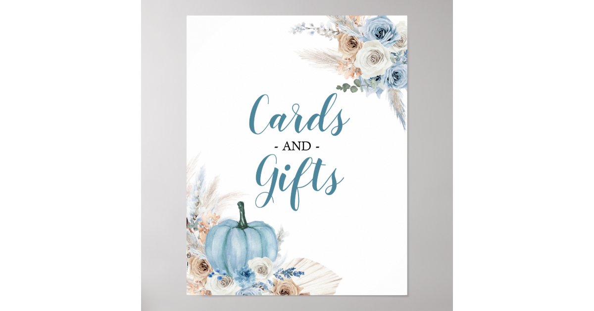 Boho Rustic Pumpkin Fall Cards & Gifts Pos Poster | Zazzle