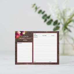 Boho Rustic Recipe Card | Zazzle