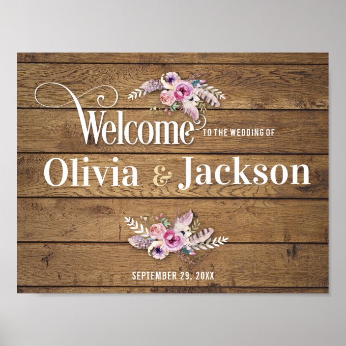 Boho Rustic Wedding Sign | Zazzle.com