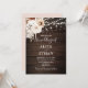 Boho Rustic Wood Fall Flowers Wedding Invitation | Zazzle