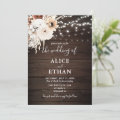 Boho Rustic Wood Fall Flowers Wedding Invitation | Zazzle