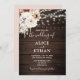 Boho Rustic Wood Fall Flowers Wedding Invitation | Zazzle