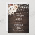 Boho Rustic Wood Fall Flowers Wedding Invitation | Zazzle